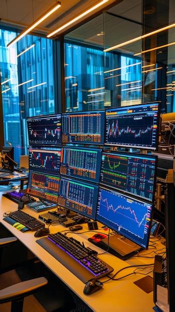 Premium Photo Hightech Control Room With Multiple Screens And Data Displays