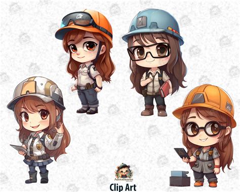 Cute Civil Engineer Chibi Clipart Png For Crafting And Design Project