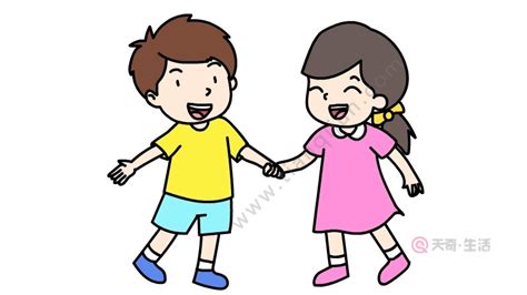 小朋友卡通画手拉手 小朋友手拉手简笔画 伤感说说吧