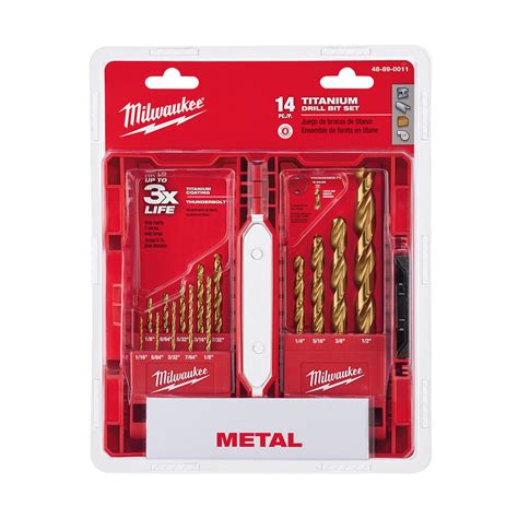 Milwaukee Ens 14 Forets à Métal Thunderbolt® En Titane