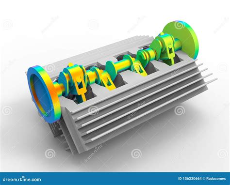 3d Render Fea Analysis Of The Turbine Propulsion Blades Royalty Free Cartoon Cartoondealer