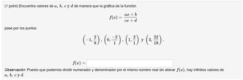 Solved Find Values Of A B C And D Such That The Graph Of Chegg