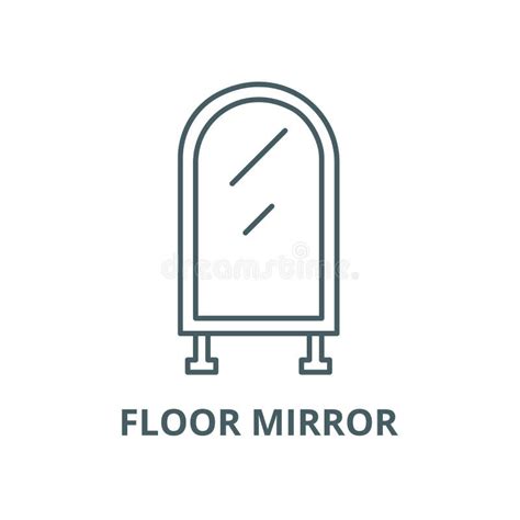 Floor Mirror Vector Line Icon Linear Concept Outline Sign Symbol Stock Vector Illustration
