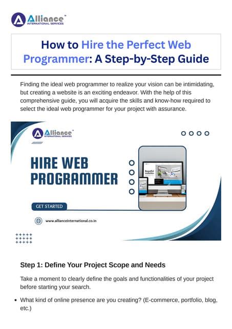 how to hire the perfect web programmer a step by step guide pdf web