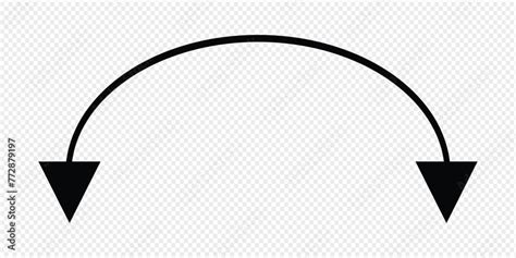 Dual Semi Circle Arrow Vector Illustration Semicircular Curved Thin Long Double Ended Arrow