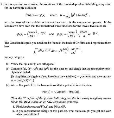 Solved In This Question We Consider The Solutions Of The