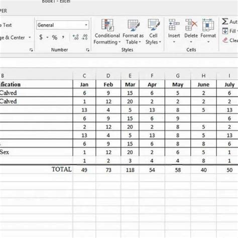 Cattle Tracking Spreadsheet — Db