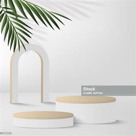 흰색 기하학적 3d 연단과 추상적 인 배경 벡터 일러스트레이션 0명에 대한 스톡 벡터 아트 및 기타 이미지 0명 3차원