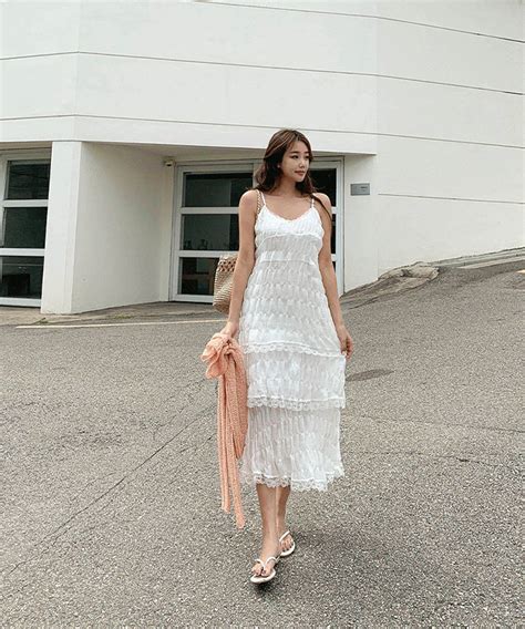 [레이어드 끈조절ok] 타르 슬리브리스 레이스 끈나시 캉캉 롱 원피스 에이블리