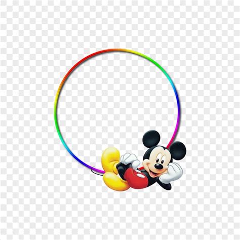 Mickey Mouse Laying In Circle Frame Png Citypng