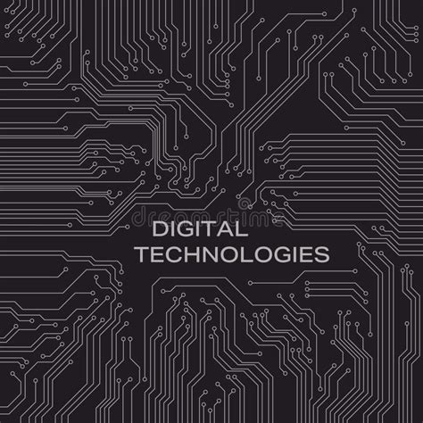 Digital Technology Printed Circuit Board. Vector Illustration Stock Illustration - Illustration ...