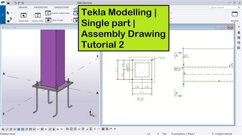 tekla modelling single part assembly drawing tutorial 2 youtube