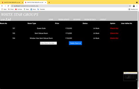 GitHub Shivam Hotel Management System