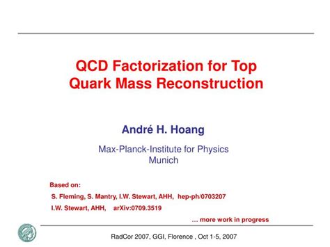 Ppt Qcd Factorization For Top Quark Mass Reconstruction Powerpoint