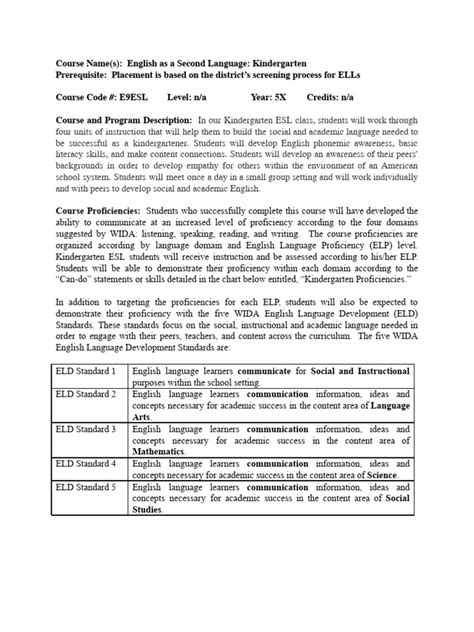 Esl Proficiencies K Pdf