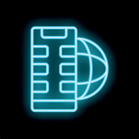 Neon Icon Of Server Rack Hosting Representing Global Network Connectivity 52894135 Vector Art At