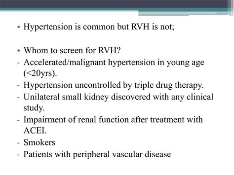 Renovascular Hypertension In Clinicalpptx