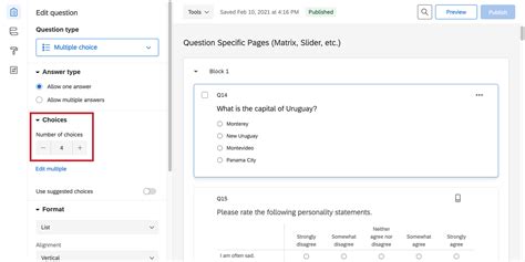 Formatting Answer Choices