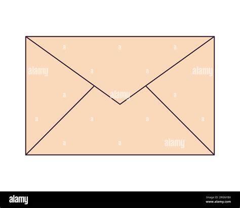 Closed Envelope Flat Monochrome Isolated Vector Object Stock Vector
