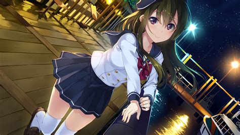 Обои пирс причал девочка аниме бесплатные картинки на Fonwall