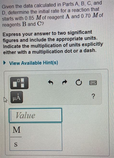 Solved Given The Data Calculated In Parts A B C And D
