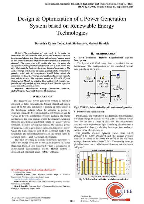 pdf design and optimization of a power generation system based on