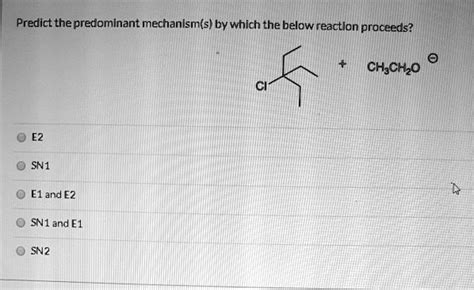 SOLVED: Predict the predominant mechanism(s) by which the below reaction proceeds? CH3CHO SN1 El ...