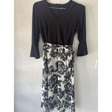 Leslie Fay Dresses Leslie Faye Dress 4 Black And White Floral Print Poshmark