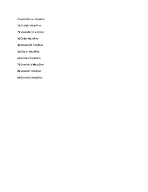 Classification Of Headline Pdf
