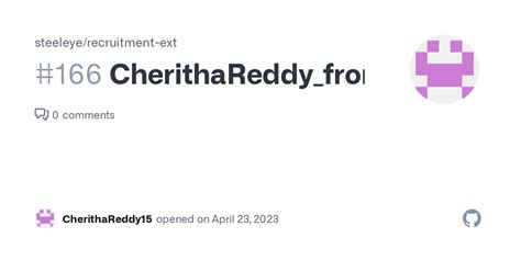 Cherithareddyfrontend · Issue 166 · Steeleyerecruitment Ext · Github