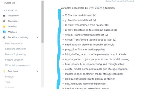 DOC Update Get Config Parameters In Doc Issue Pycaret Pycaret GitHub