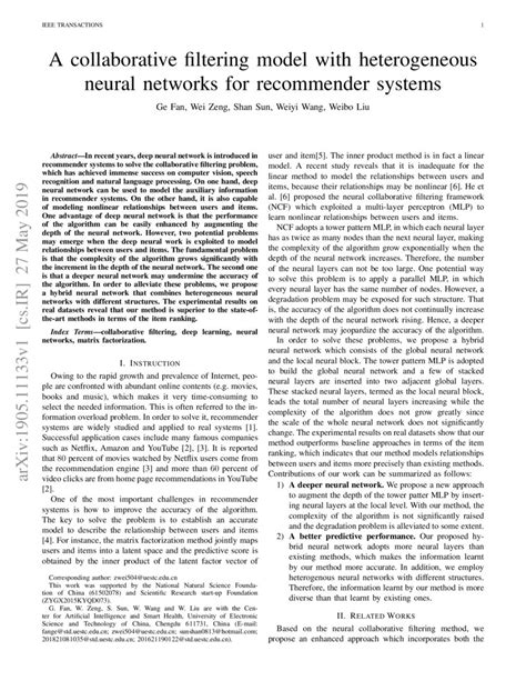 a collaborative filtering model with heterogeneous neural networks for