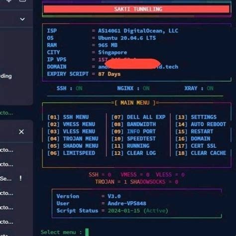 Jual VPS Tunneling Autoscript Premium SSH XRAY NoobVPN Bot Tele Server DO Shopee