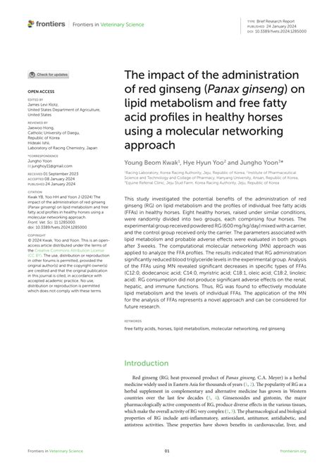 Pdf The Impact Of The Administration Of Red Ginseng Panax Ginseng