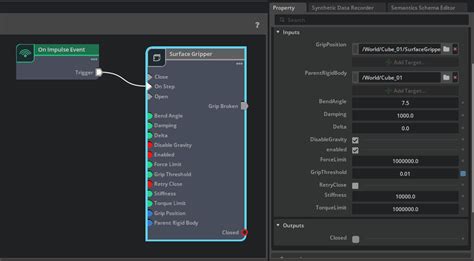 surface gripper extension — isaac sim documentation