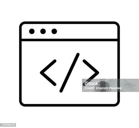 Illustration Vectorielle De Programmation Code Icône Dapplication Sur