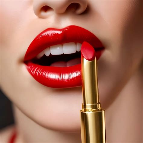 Premium Photo A Woman With Red Lipstick Is Wearing A Red Lipstick