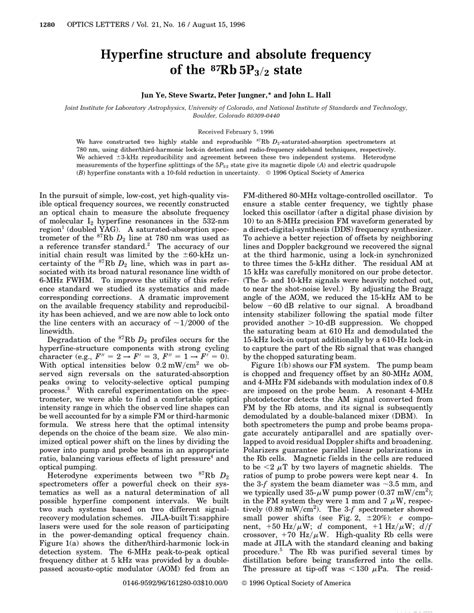 Pdf Hyperfine Structure And Absolute Frequency Of The Rb 5p3 2 State