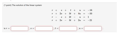 Solved Point Solve The System Point The Solution Chegg Com