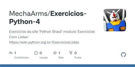 GitHub MechaArms Exercicios Python Exercícios do site Python Brasil modulo Exercícios