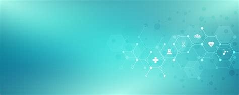 평면 아이콘과 기호와 의학의 추상적 인 배경 의료 기술 혁신 의학 건강 과학 및 연구를위한 개념과 아이디어가있는 템플릿 디자인 벡터 그림입니다 건강관리와 의술에 대한 스톡