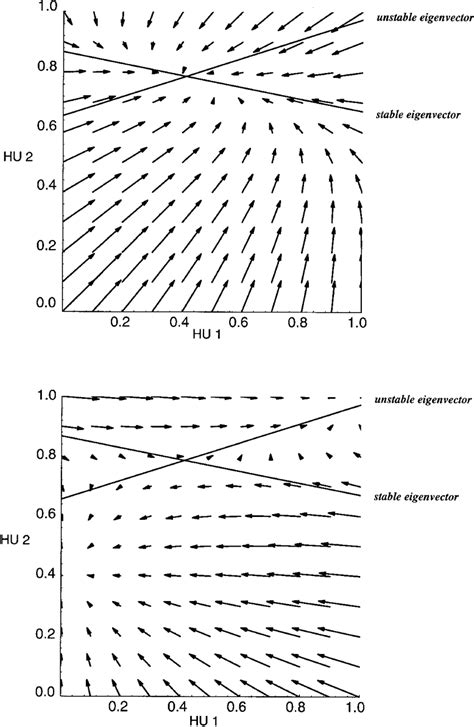 Network 2 Eigenvector Lines For F B Saddle Point Drawn On The Vector