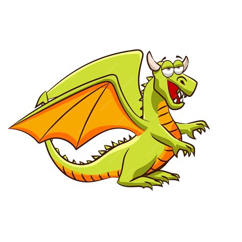 만화 스타일의 드래곤 프리미엄 벡터