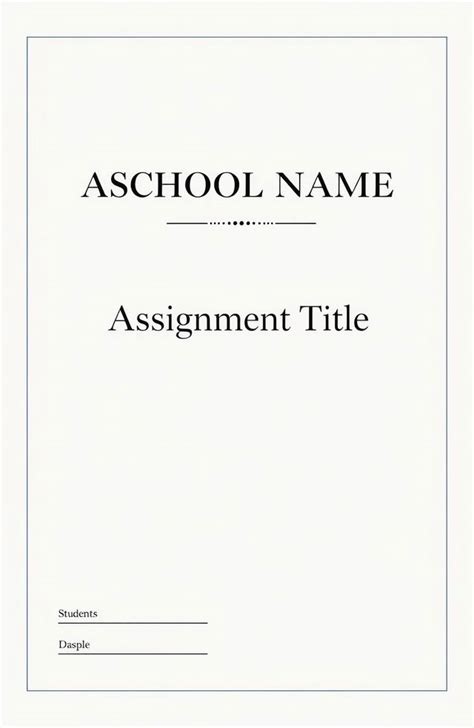 Stylish Assignment Cover Page Design