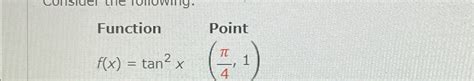 solved function point f x tan2x π4 1