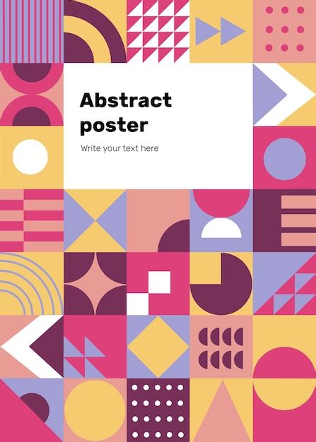 Premium Vector Modern Grid Posters With Geometric Shapes Geometry