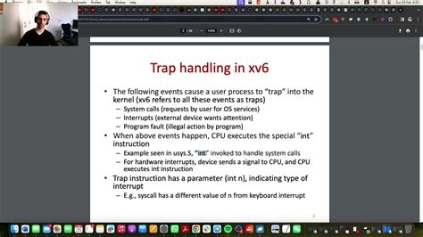 Xv6 Trap Handling Context Switching Process Creation Youtube