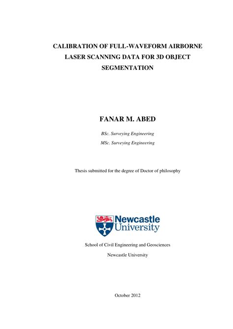 Pdf Calibration Of Full Waveform Airborne Laser Scanning Data For 3d