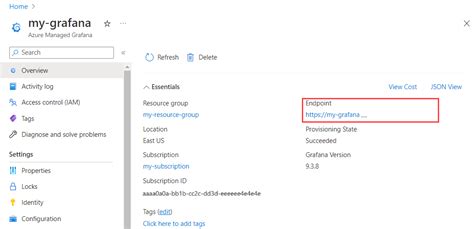 Create An Azure Managed Grafana Workspace Azure Portal Azure