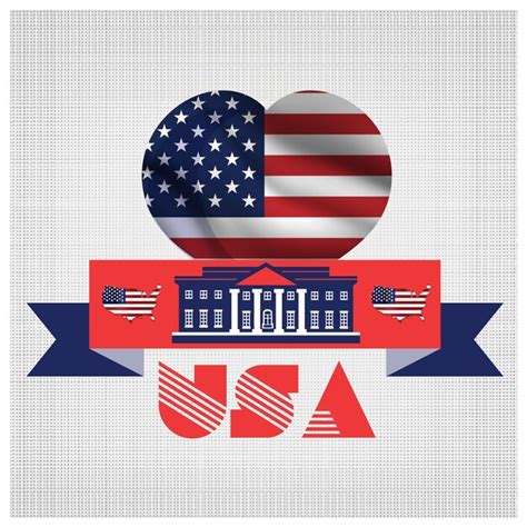심장 모양 미국 국기 인쇄 T 셔츠 패션 의류 포스터에 대 한 다채로운 디자인 템플릿 프리미엄 벡터